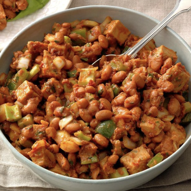 Pinto & Seitan Salad with Molasses Dressing | Vegan Proteins